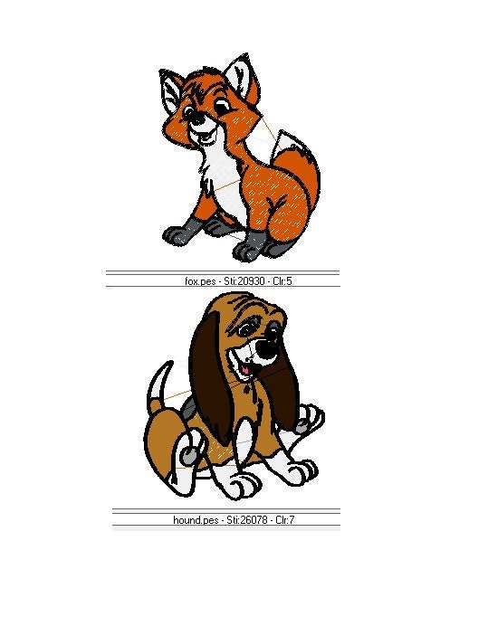 Fox and Hound Embroidery Designs PES, JEF, HUS and More - Etsy