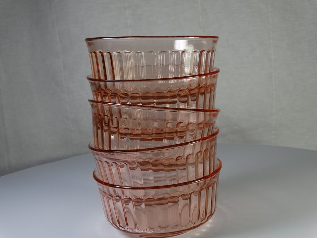 Set of 4 Bowls Forte Crisa, Radiance Pink Glass Dinnerware Set ...