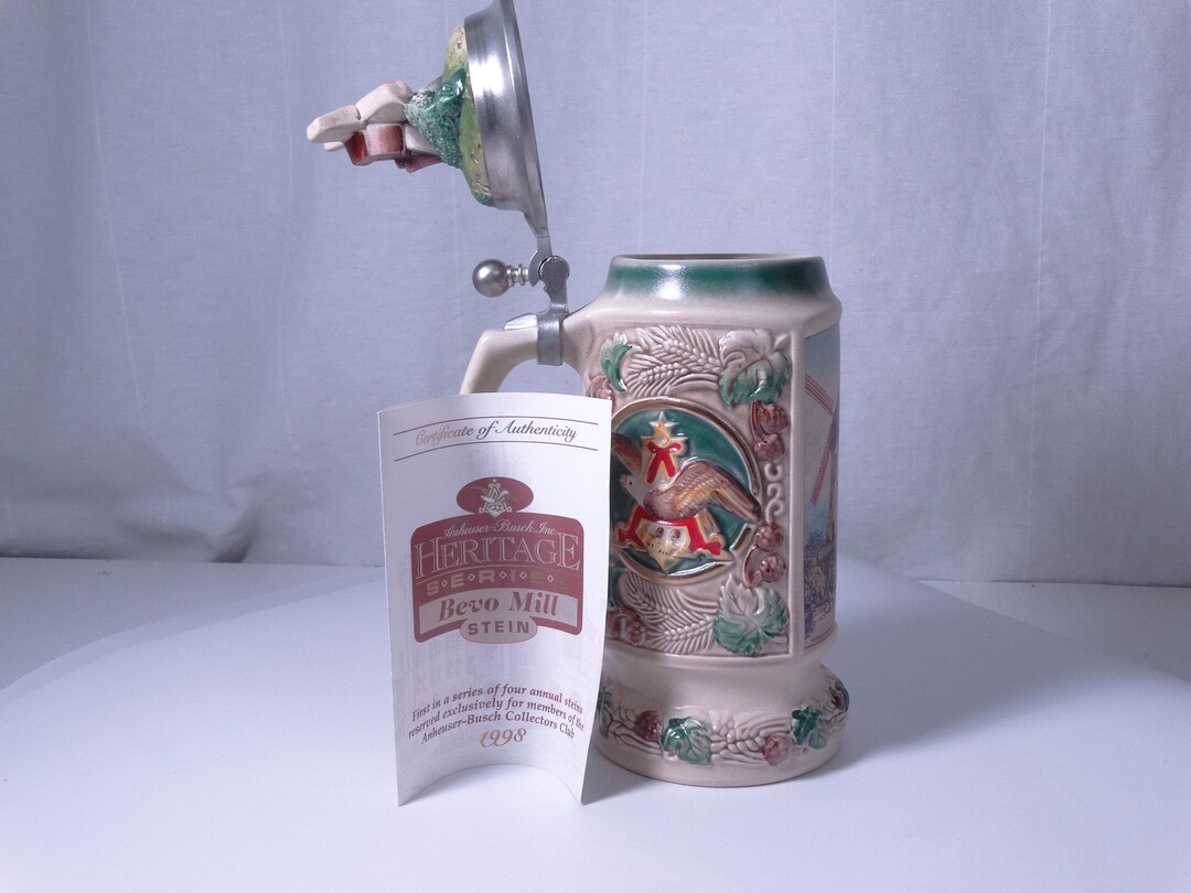 Anheuser-busch Budweiser Metal Lidded Club CB16 Stein HERITAGE Series ...
