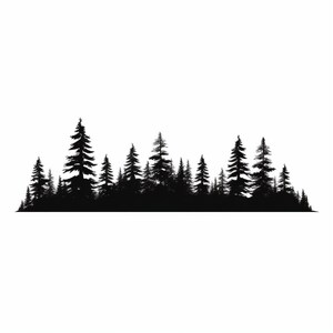 Treeline Svg Instant Download - 8 Skyline Silhouettes of a Line of Pine ...