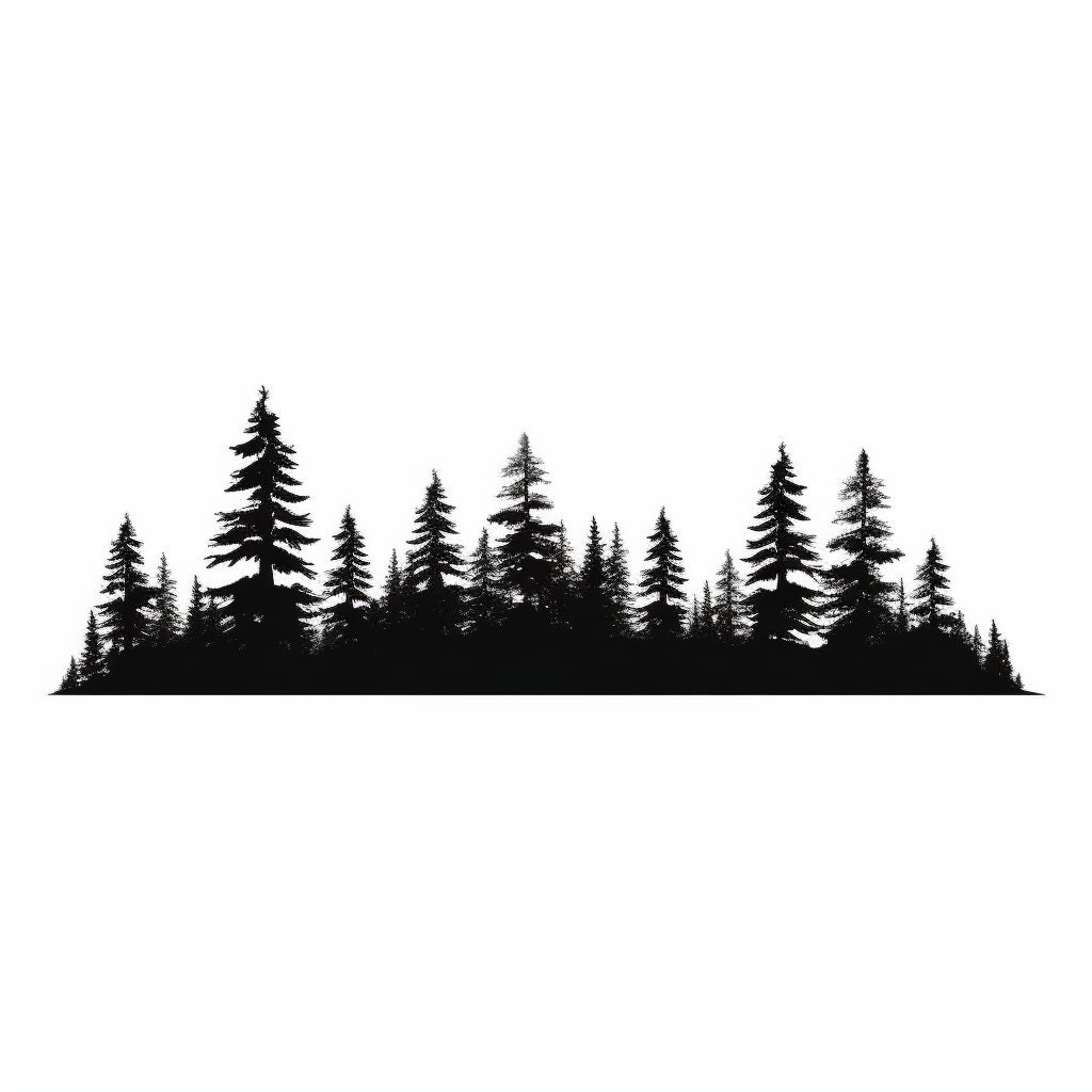 Treeline Svg Instant Download - 8 Skyline Silhouettes of a Line of Pine ...