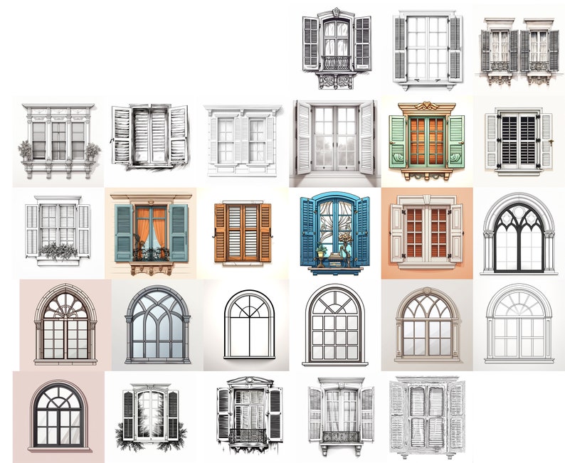 Vintage Windows SVG Pack - 26 Charming Old-fashioned Window Designs ...