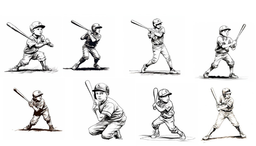 Little League Baseball Svg - at Bat - 8 Baseball Vector Graphics in One ...
