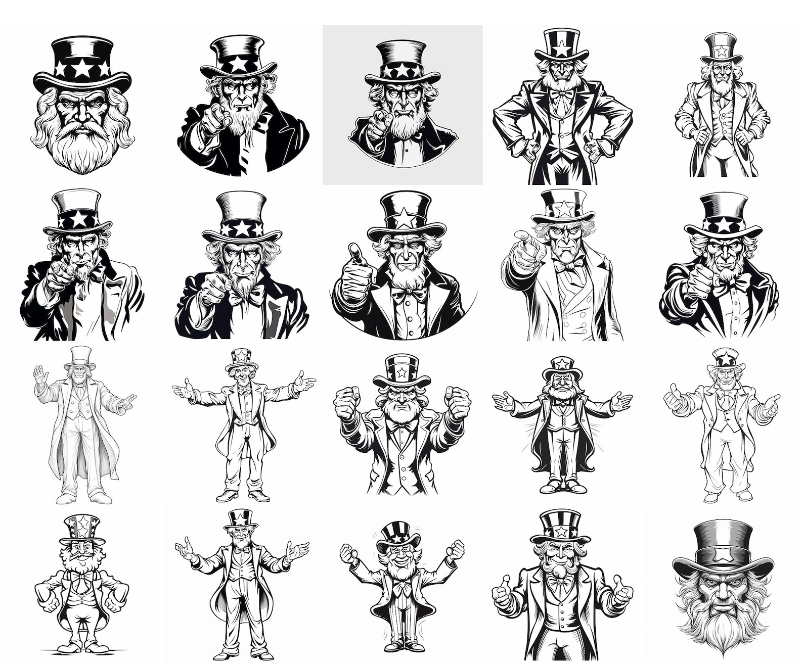 Uncle Sam Svg - 20 Scalable Svg Graphics of the USA Icon Uncle Sam ...
