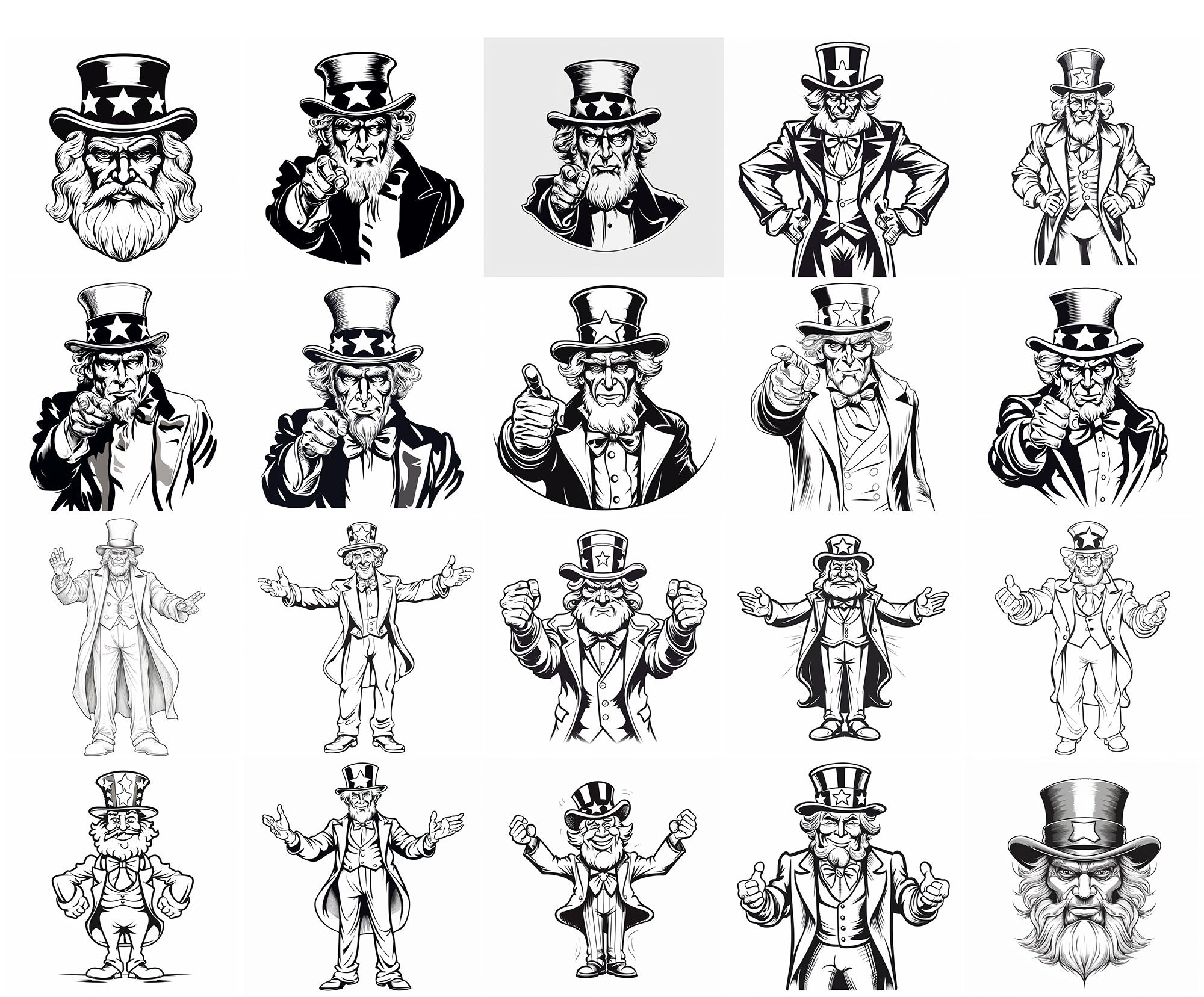 Uncle Sam Svg - 20 Scalable Svg Graphics of the USA Icon Uncle Sam ...