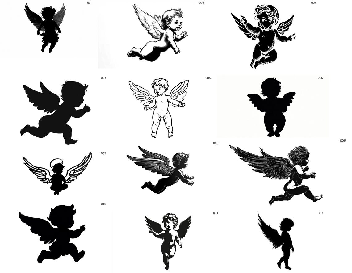 Cherub. A Collection of 12 Svg, Jpg, Png Files for Laser Engraving ...