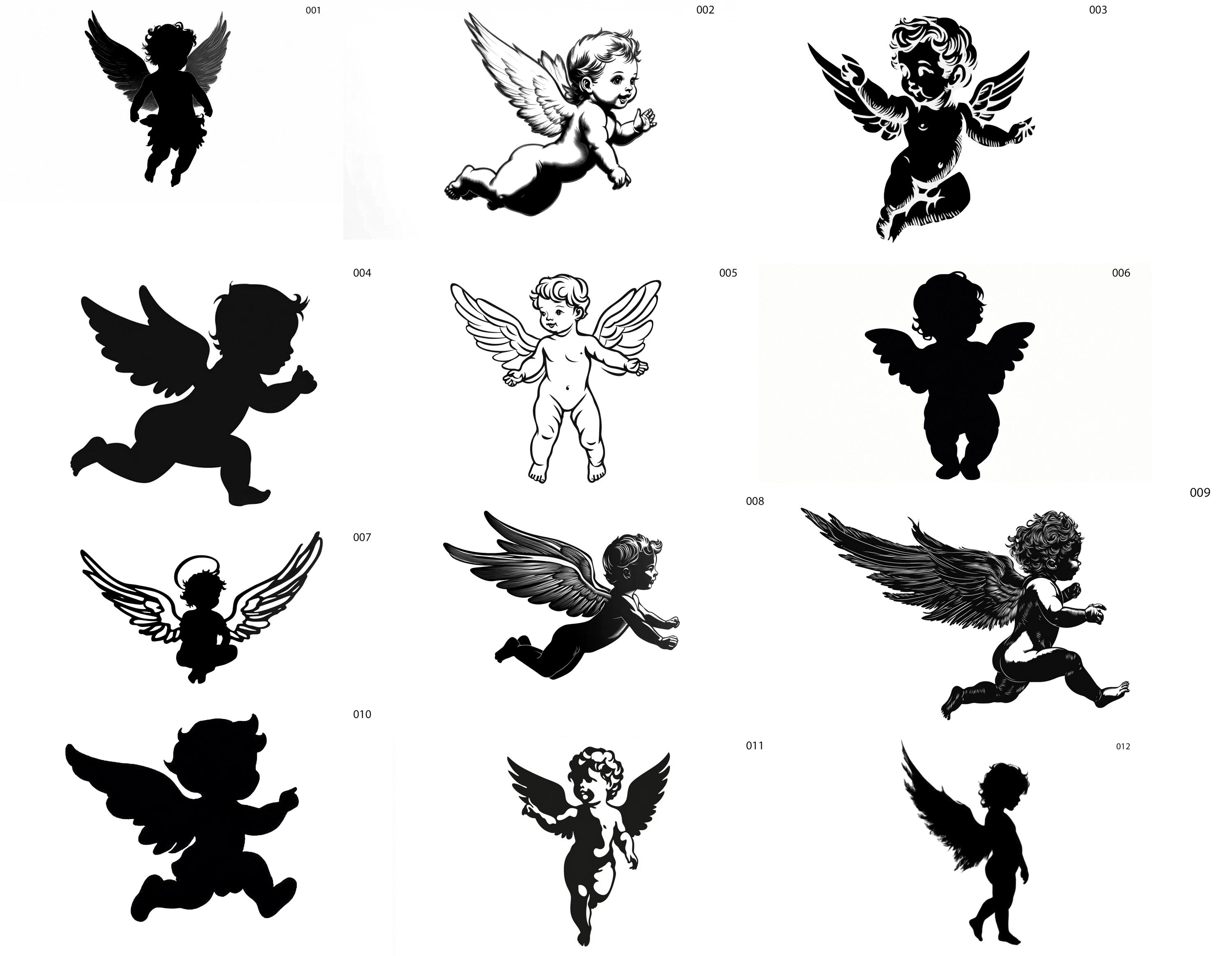 Cherub. A Collection of 12 Svg, Jpg, Png Files for Laser Engraving ...