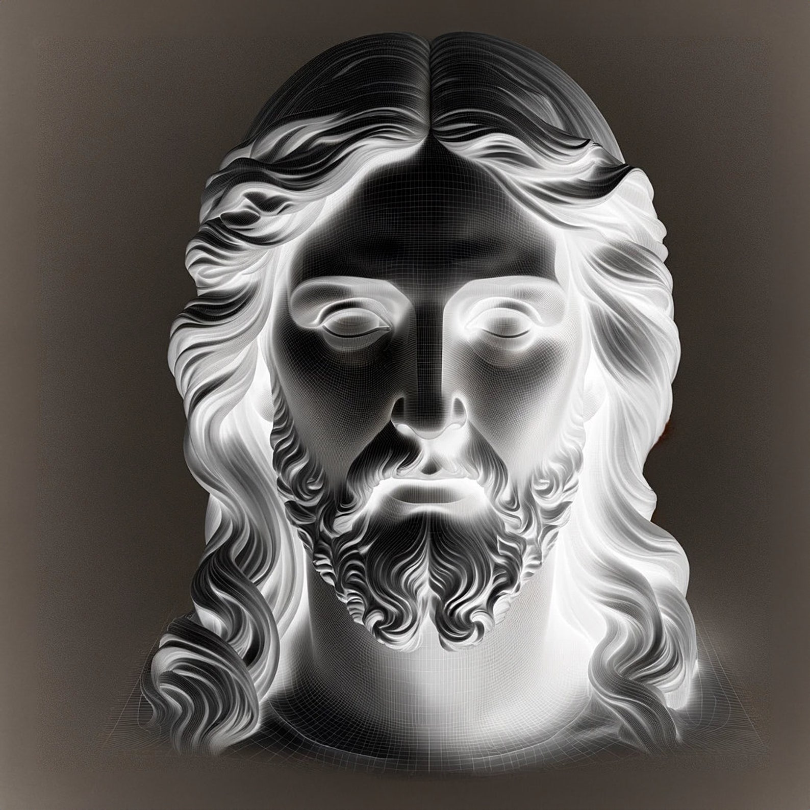 3D Depth Map, Stl and Svg Files for Jesus Christ Portrait Perfect for ...