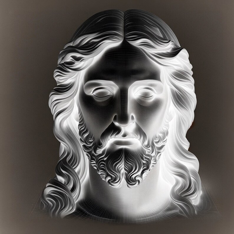 3D Depth Map, Stl and Svg Files for Jesus Christ Portrait Perfect for ...