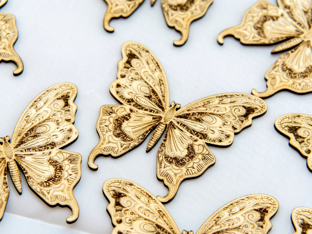 Laser-engraved Basswood Butterfly Scrapbooking/journaling Stickers Set ...