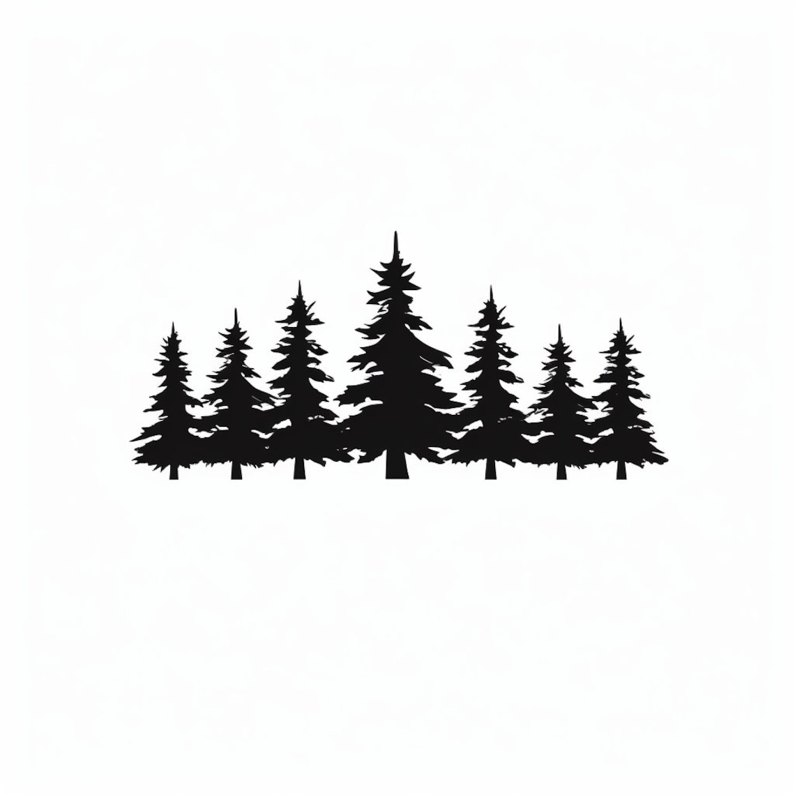 Treeline Svg Instant Download - 8 Skyline Silhouettes of a Line of Pine ...