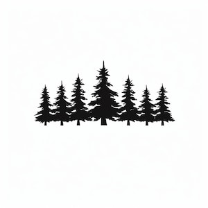 Treeline Svg Instant Download - 8 Skyline Silhouettes of a Line of Pine ...