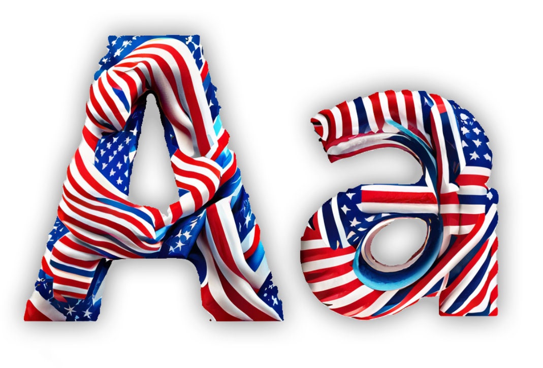 Patriotic Stars and Stripes Alphabet Set - SVG and PNG Files Great for ...