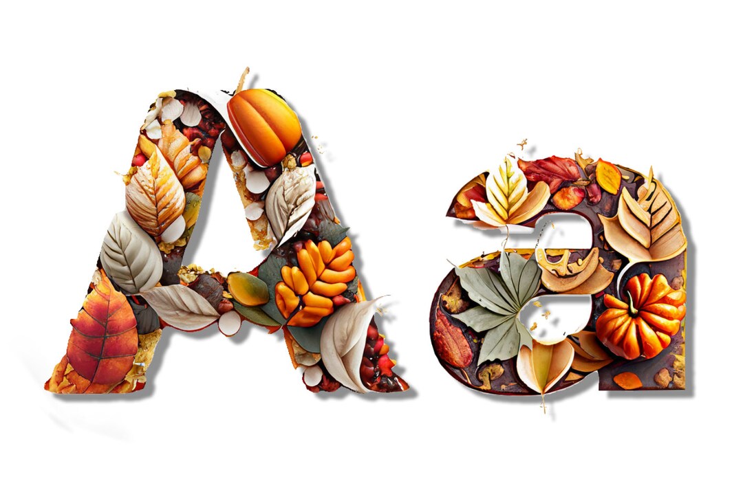 Fall-themed Alphabet Letters SVG & PNG Set Perfect for Scrapbooking ...