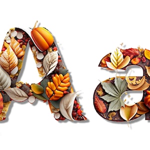 Fall-themed Alphabet Letters SVG & PNG Set Perfect for Scrapbooking ...