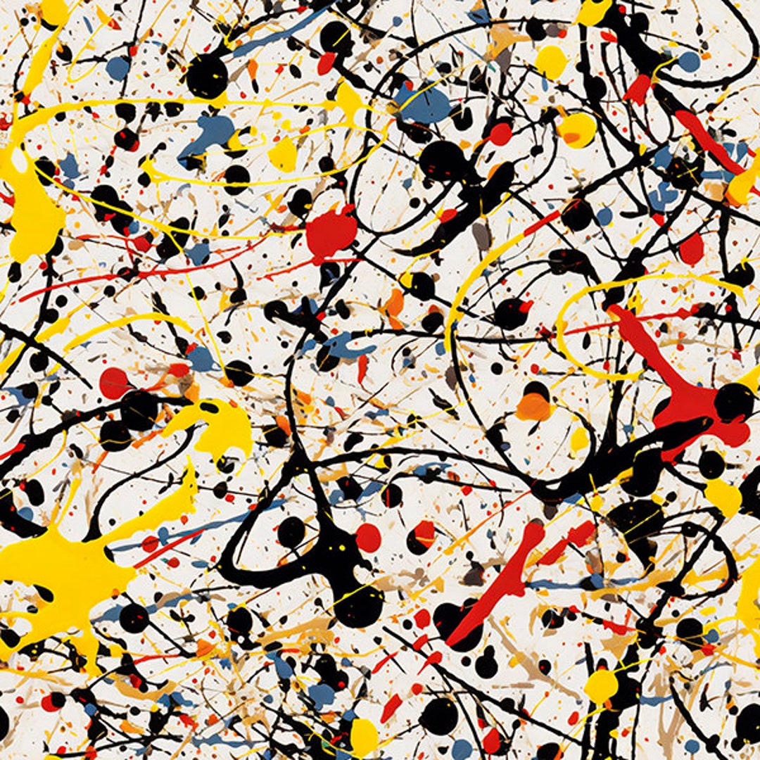 Jackson Pollock-style Tile - Digital Download Jpg - Single Tile and a ...