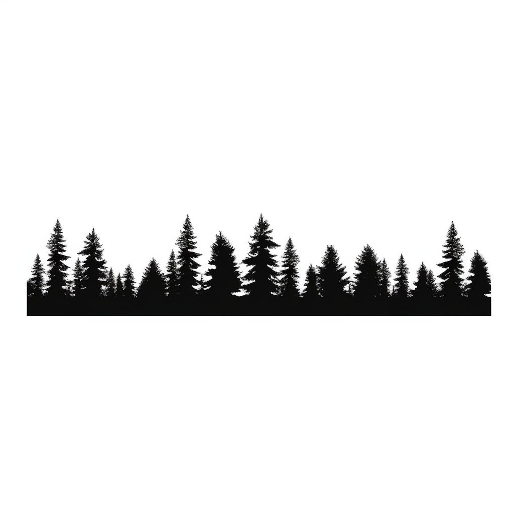 Treeline Svg Instant Download - 8 Skyline Silhouettes of a Line of Pine ...