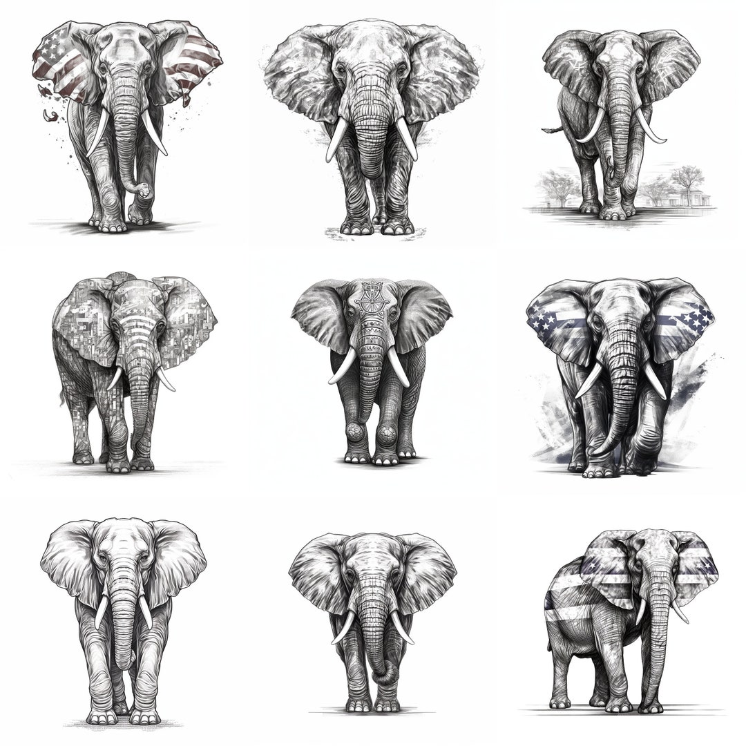 G.O.P Elephant Svg -9 Versions of the Great Symbol of the Republican ...