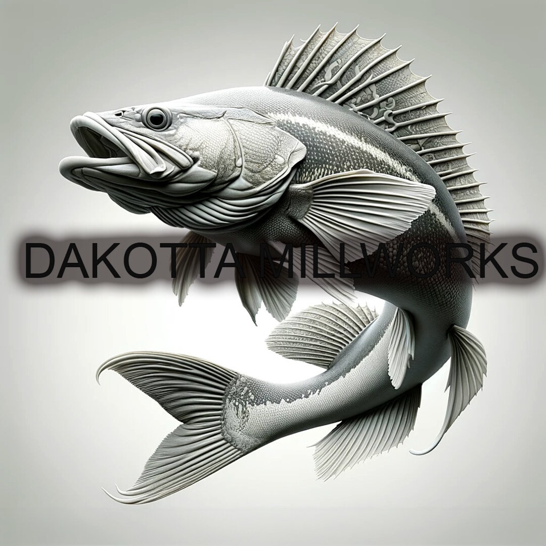 Walleye 3D STL Model CNC and 3D Printing. Stl, Depth Map, Png & Svg ...