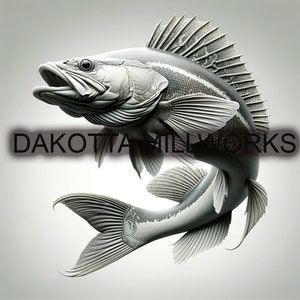 Walleye 3D STL Model CNC and 3D Printing. Stl, Depth Map, Png & Svg ...