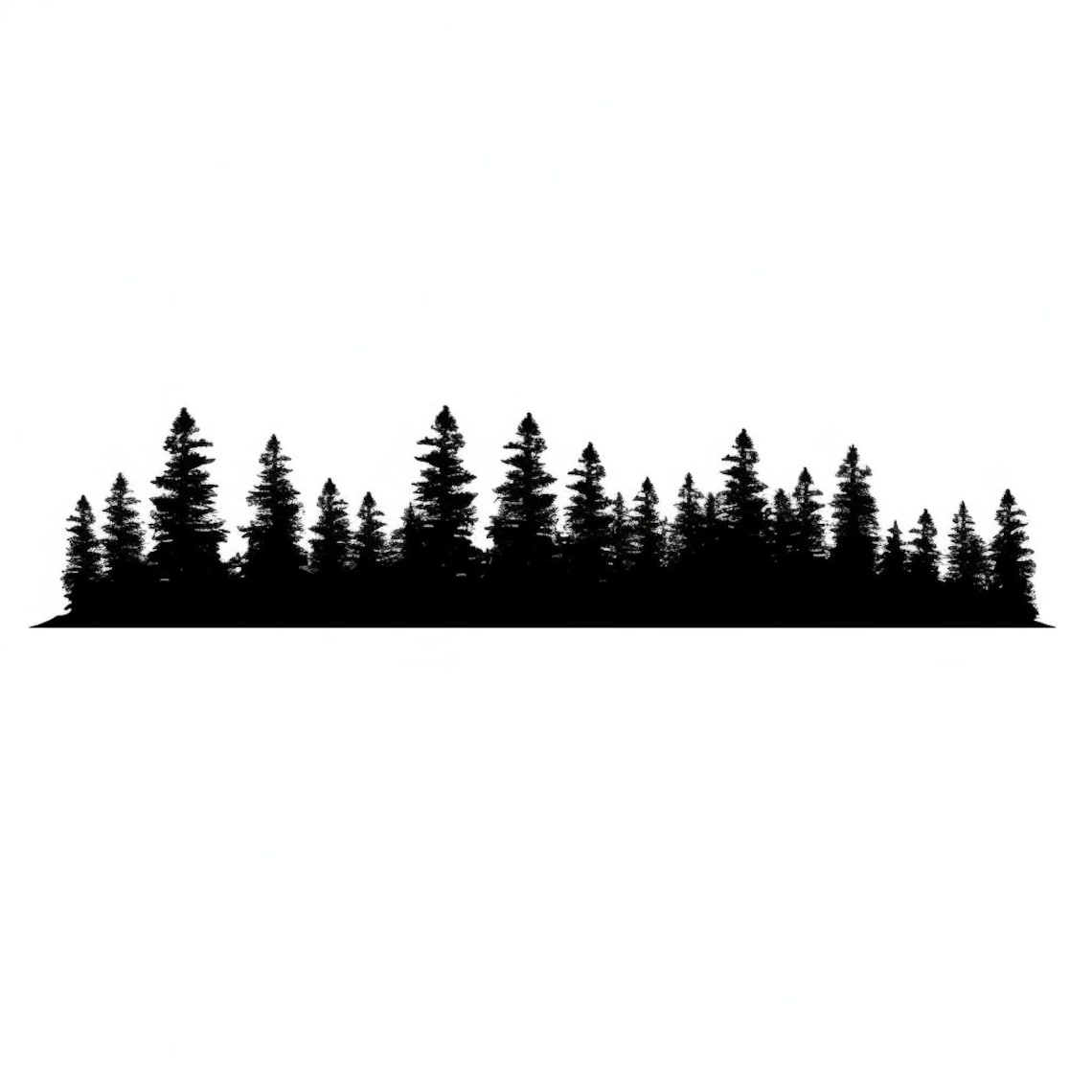 Treeline Svg Instant Download 8 Skyline Silhouettes of a Line of Pine ...