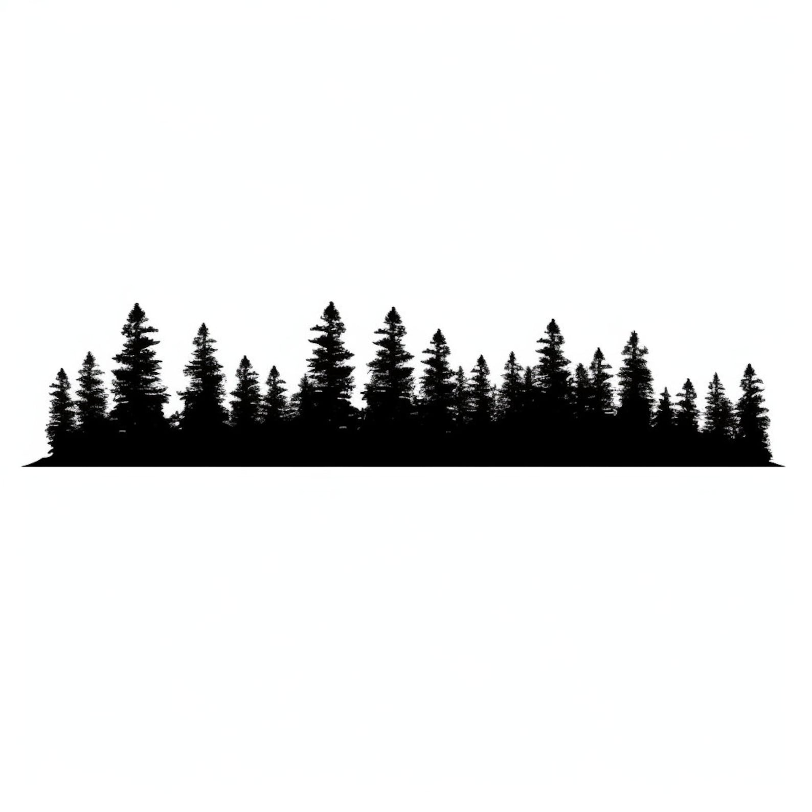 Treeline Svg Instant Download - 8 Skyline Silhouettes of a Line of Pine ...