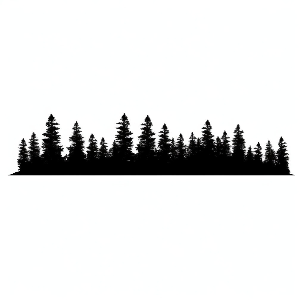 Treeline Svg Instant Download - 8 Skyline Silhouettes of a Line of Pine ...