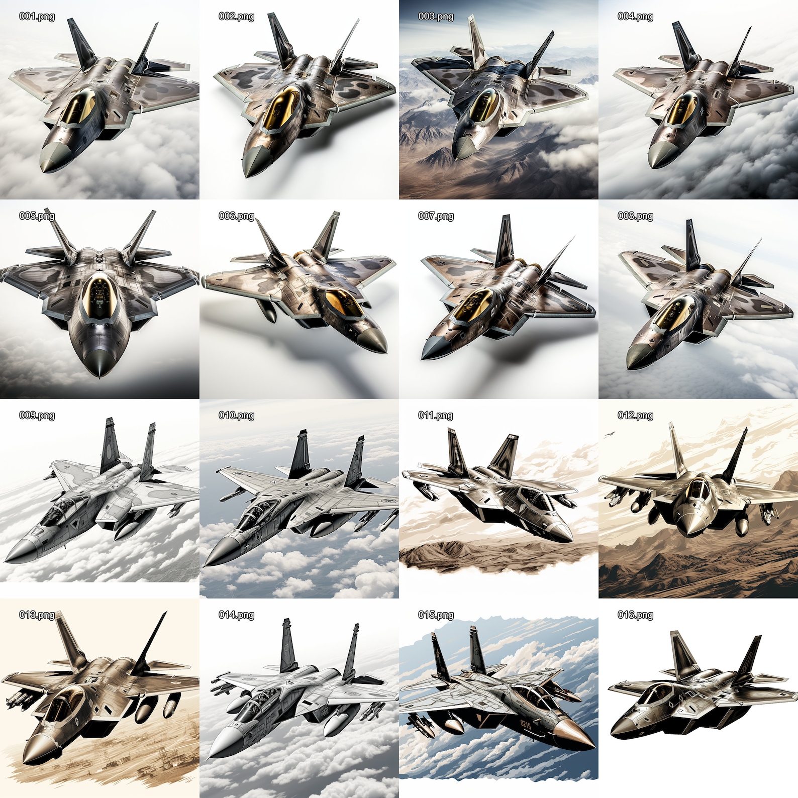 F-22 Raptor Fighter Jet SVG & PNG Bundle - 16 Images, Perfect for CNC ...