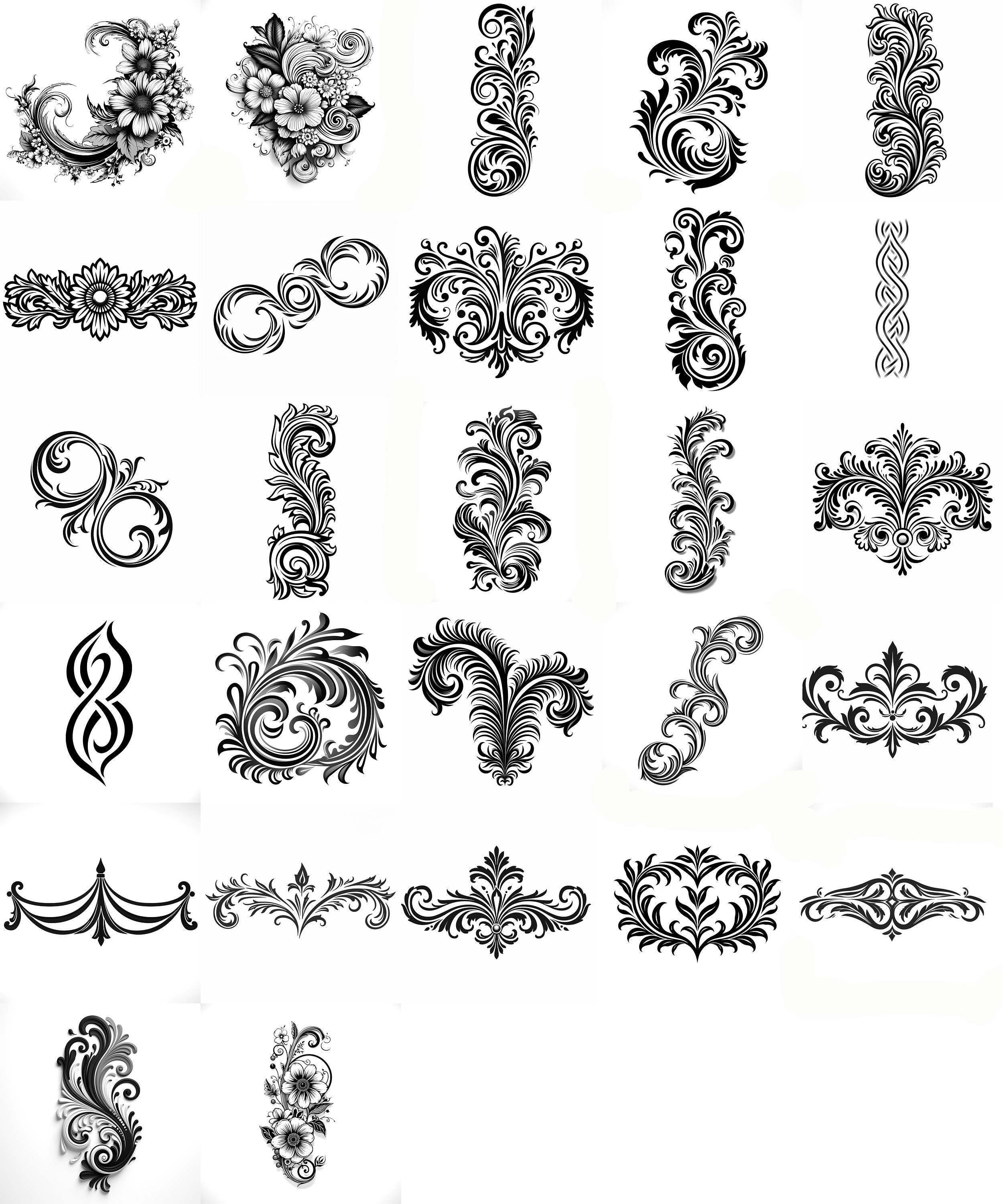 27 Elegant Swirls and Border Embellishments - Graphic Design Elements ...