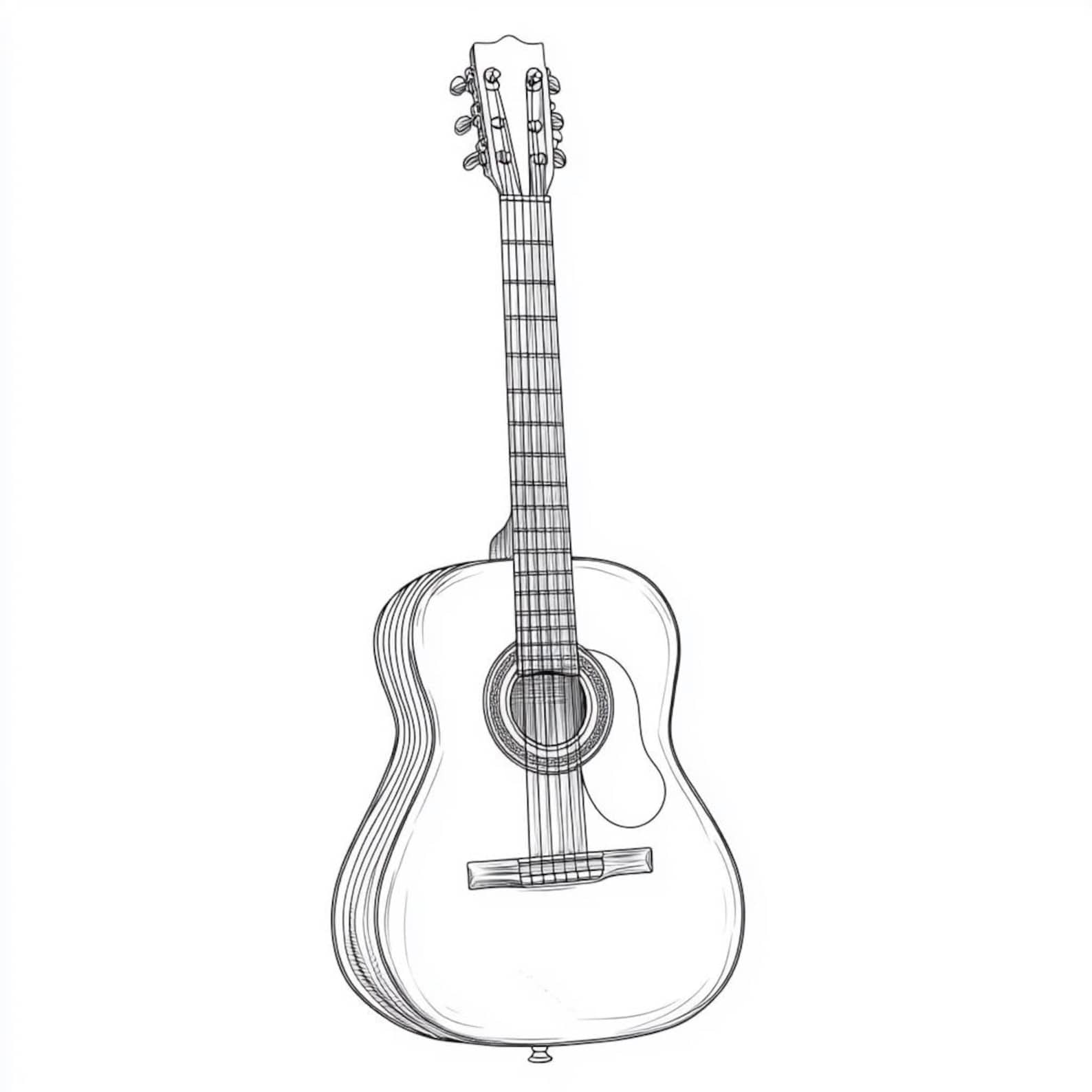 Acoustic Electric Guitar SVG PNG Files for Laser CNC T-shirts Tattoos ...