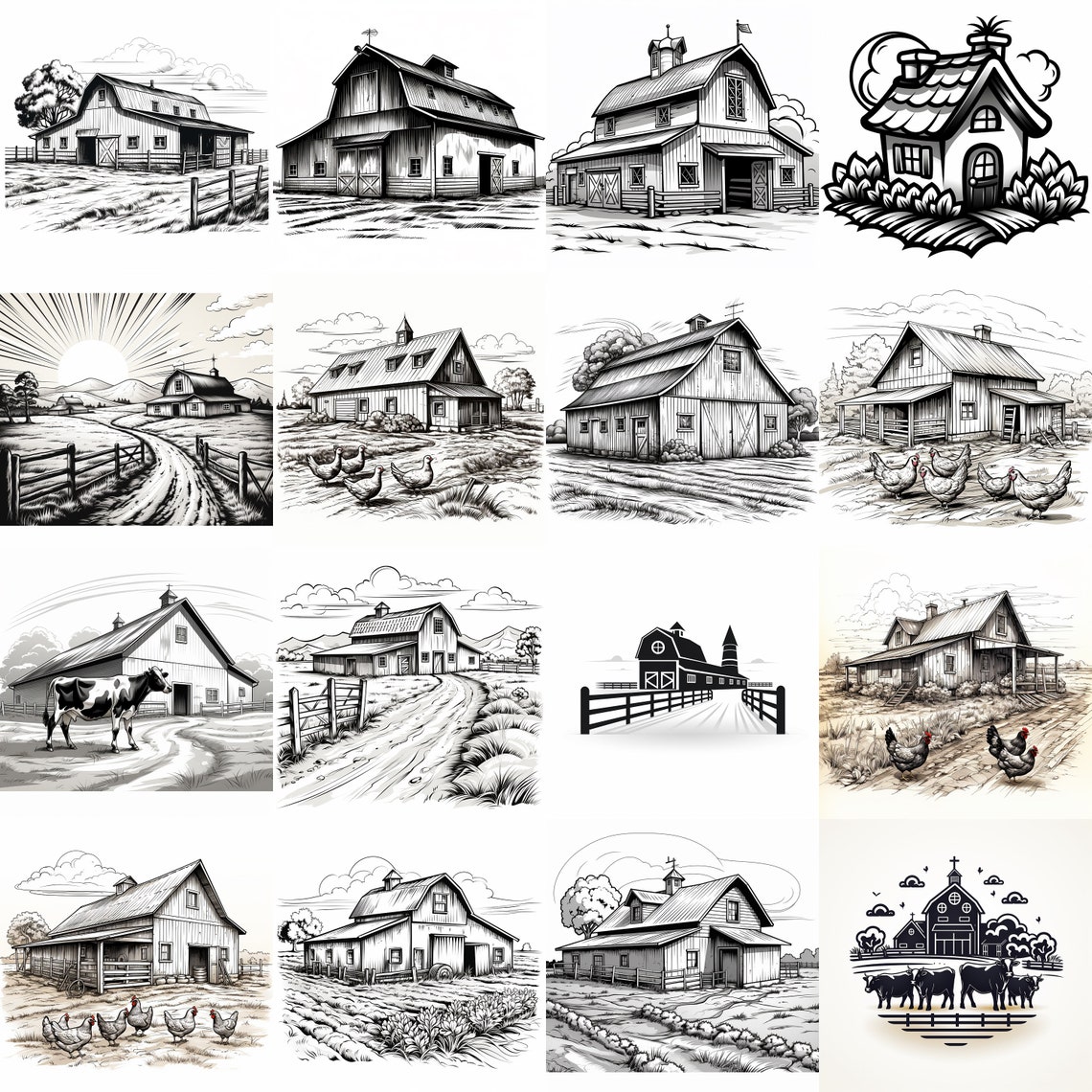 Charming Barn SVG Collection Rustic Farmhouse Cricut CNC - Etsy