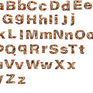 Fall-themed Alphabet Letters SVG & PNG Set Perfect for Scrapbooking ...