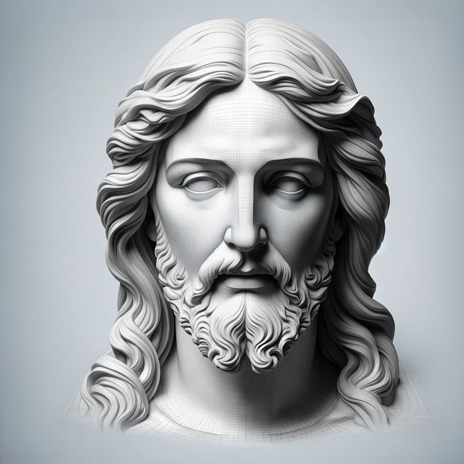 3D Depth Map, Stl and Svg Files for Jesus Christ Portrait Perfect for ...
