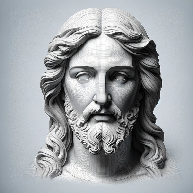 3D Depth Map, Stl and Svg Files for Jesus Christ Portrait Perfect for ...