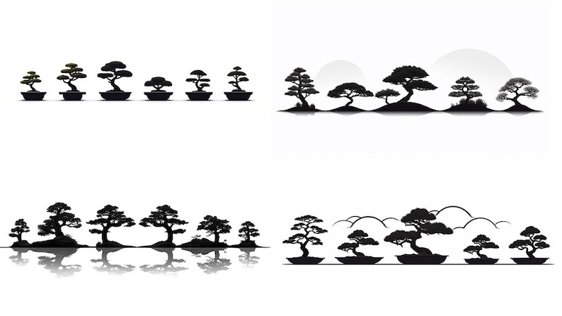 BONSAI TREES Svg 's 22 Separate Trees - Digital Download - Bonsai Tree ...