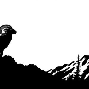 Dall Sheep Svg Jpg and Png Silhouettes for Laser CNC Cricut T-shirts ...