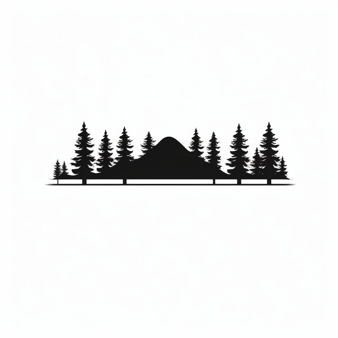 Treeline Svg Instant Download - 8 Skyline Silhouettes of a Line of Pine ...