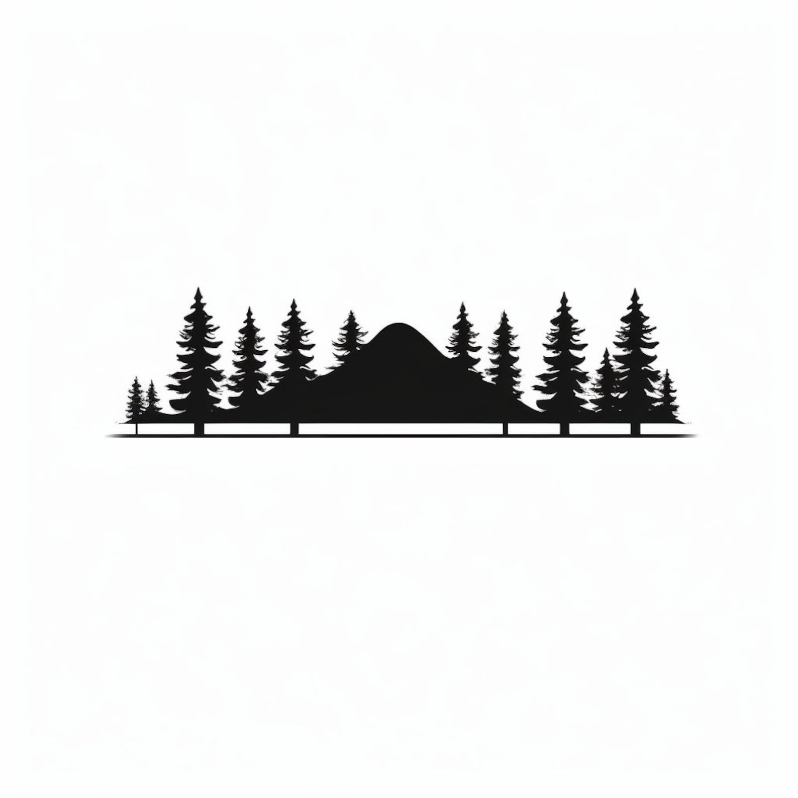 Treeline Svg Instant Download - 8 Skyline Silhouettes of a Line of Pine ...