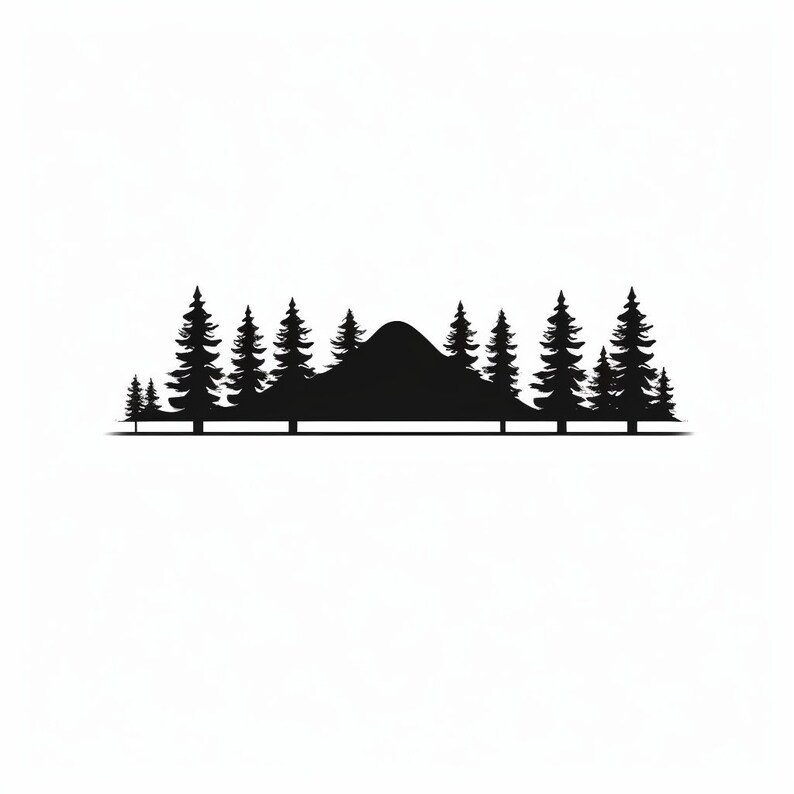 Treeline Svg Instant Download - 8 Skyline Silhouettes of a Line of Pine ...