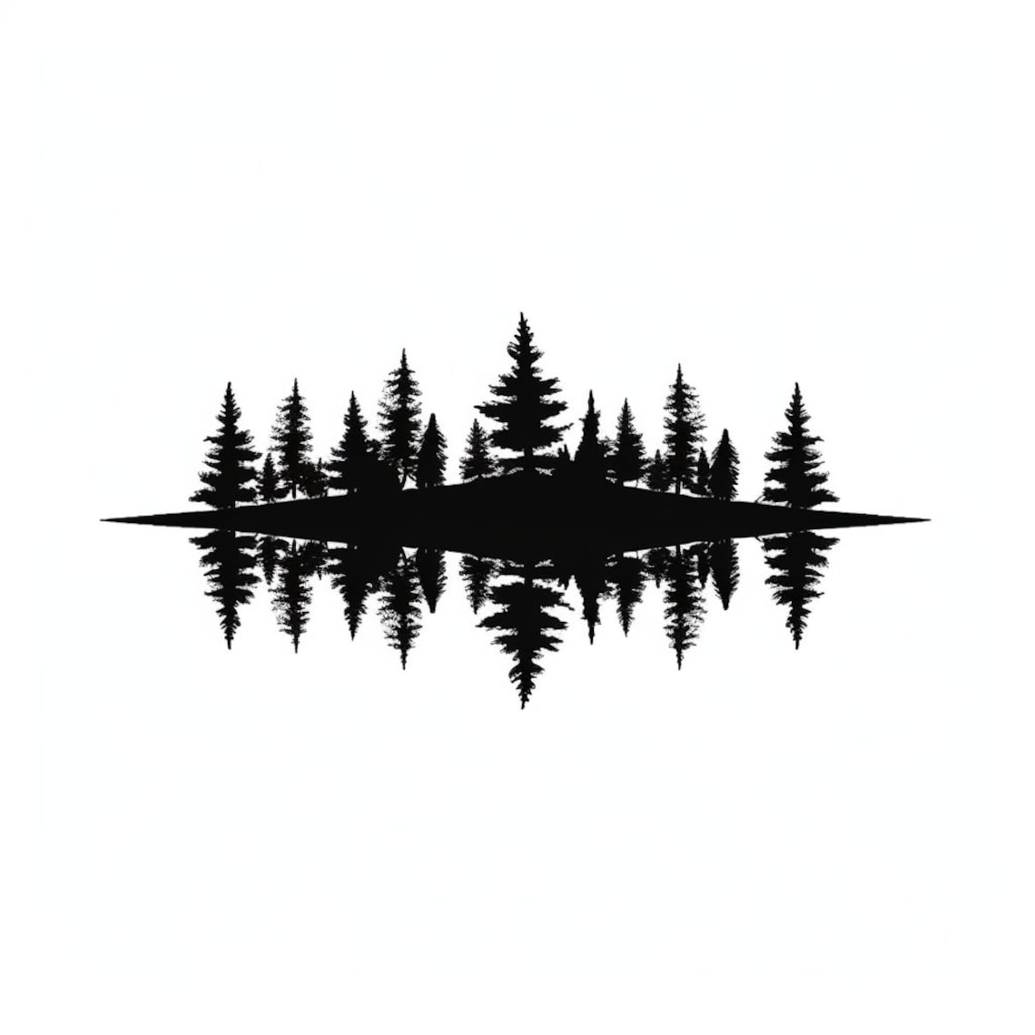 Treeline Svg Instant Download 8 Skyline Silhouettes of a Line of Pine ...