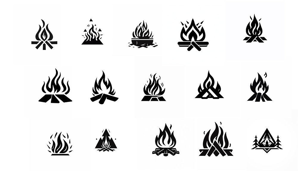Camp Fire Svg - Instant Download. 15 Seperate Campfir Logo Icons in One ...