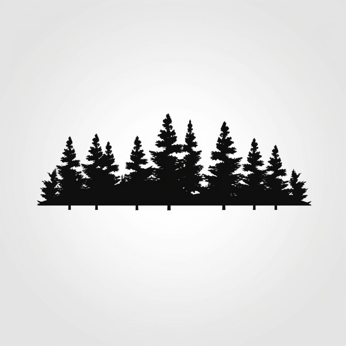 Treeline Svg Instant Download 8 Skyline Silhouettes of a Line of Pine ...