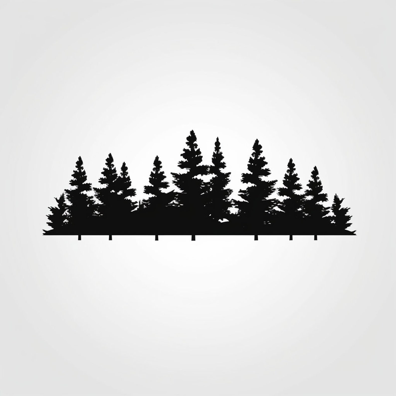 Treeline Svg Instant Download - 8 Skyline Silhouettes of a Line of Pine ...
