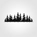 Treeline Svg Instant Download - 8 Skyline Silhouettes of a Line of Pine ...
