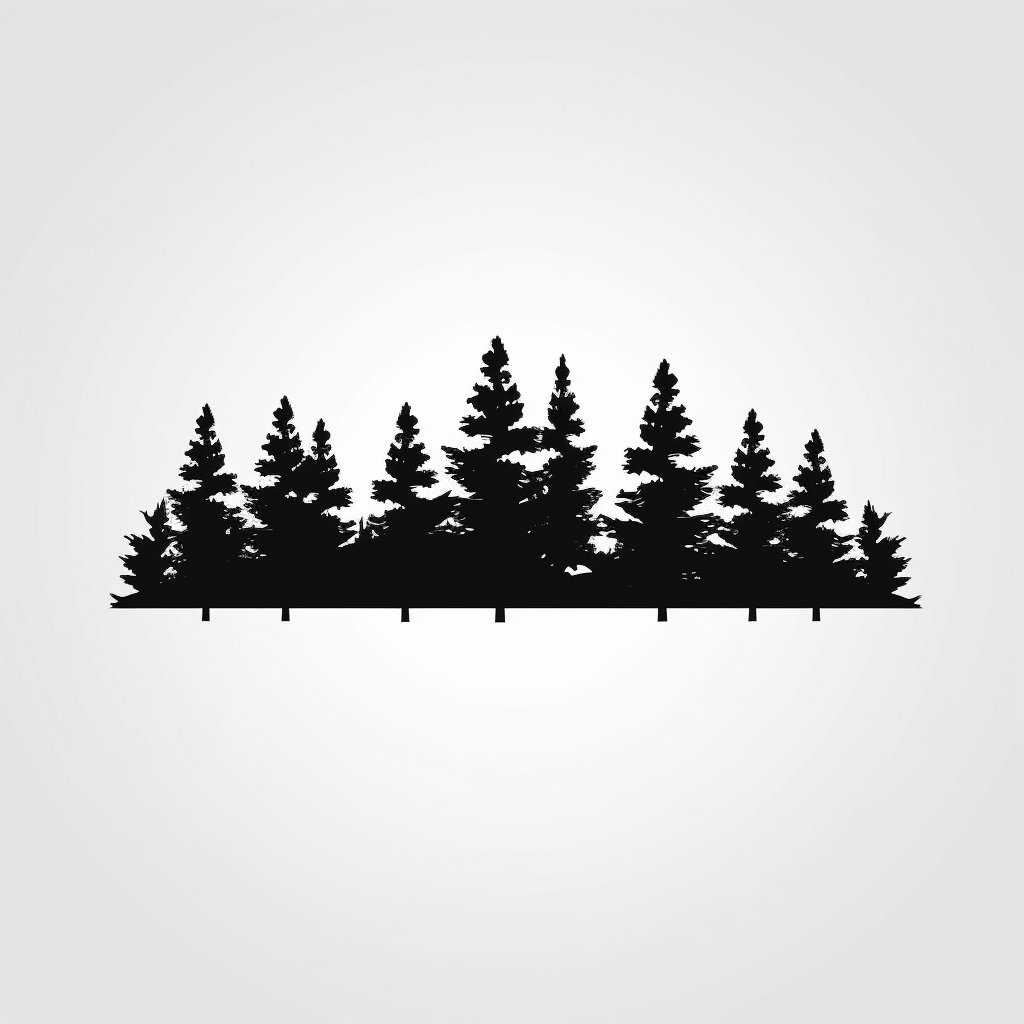 Treeline Svg Instant Download - 8 Skyline Silhouettes of a Line of Pine ...