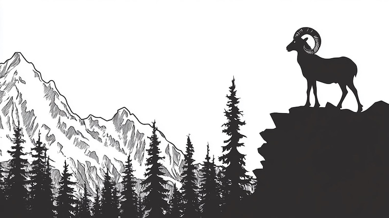 Dall Sheep Svg Jpg and Png Silhouettes for Laser CNC Cricut T-shirts ...