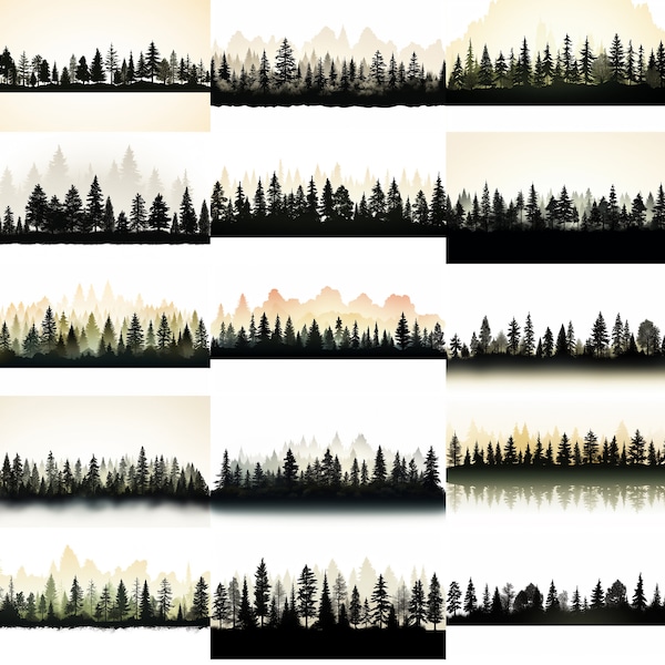 Tree Line Svg - Etsy