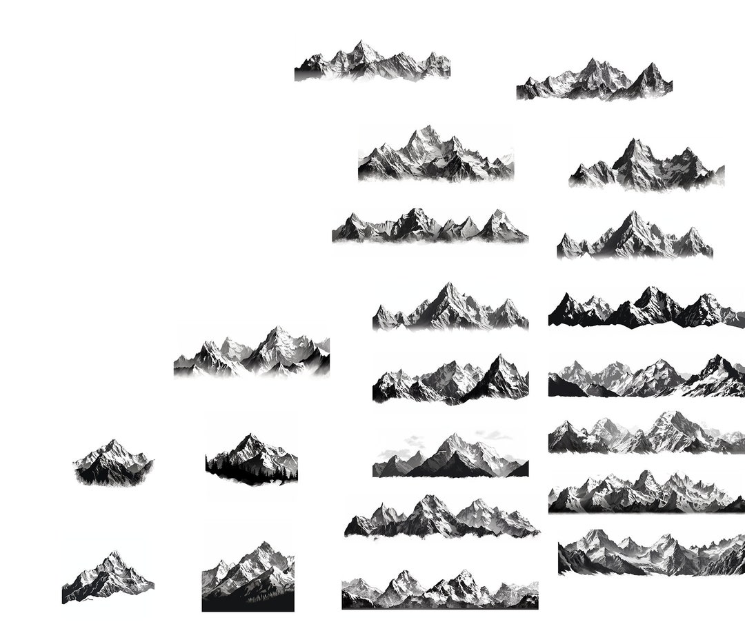 Alpine Mountain Range Svg - Cricut, Laser Engraving or CNC Work Svg ...