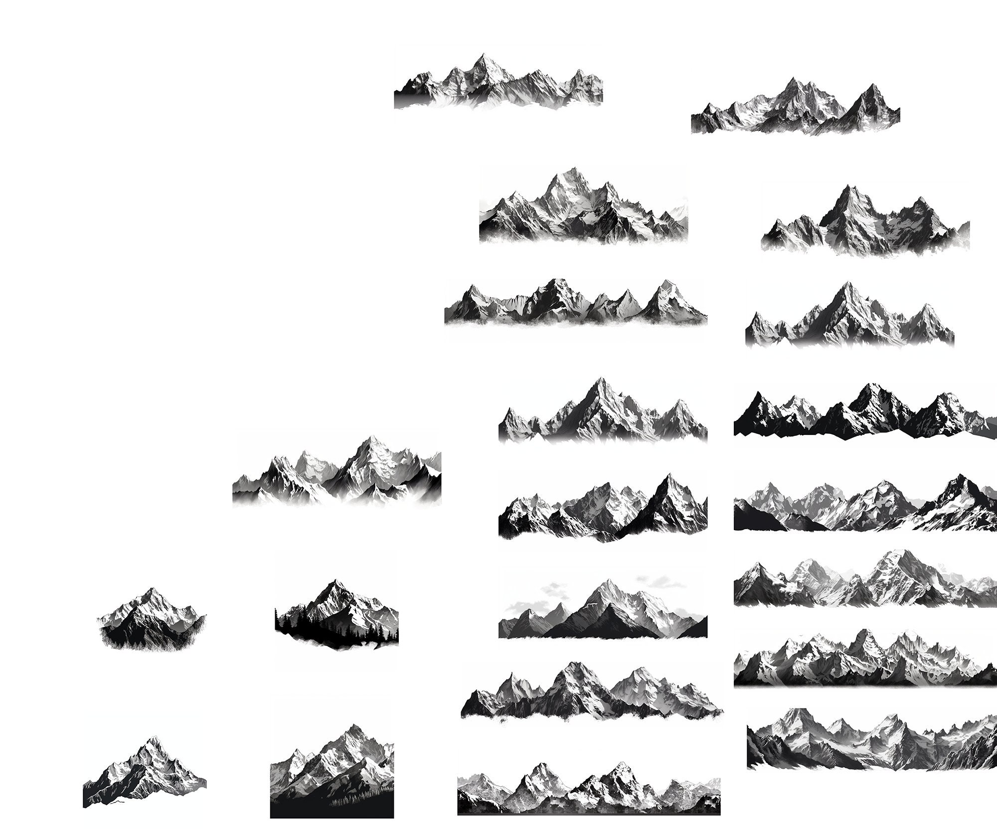 Alpine Mountain Range Svg - Cricut, Laser Engraving or CNC Work Svg ...