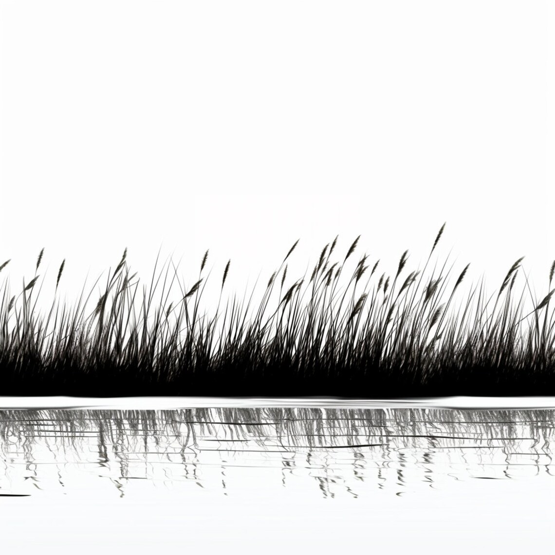 Cat Tail Marsh Silhouette Svg Files - Page Border Separator ...